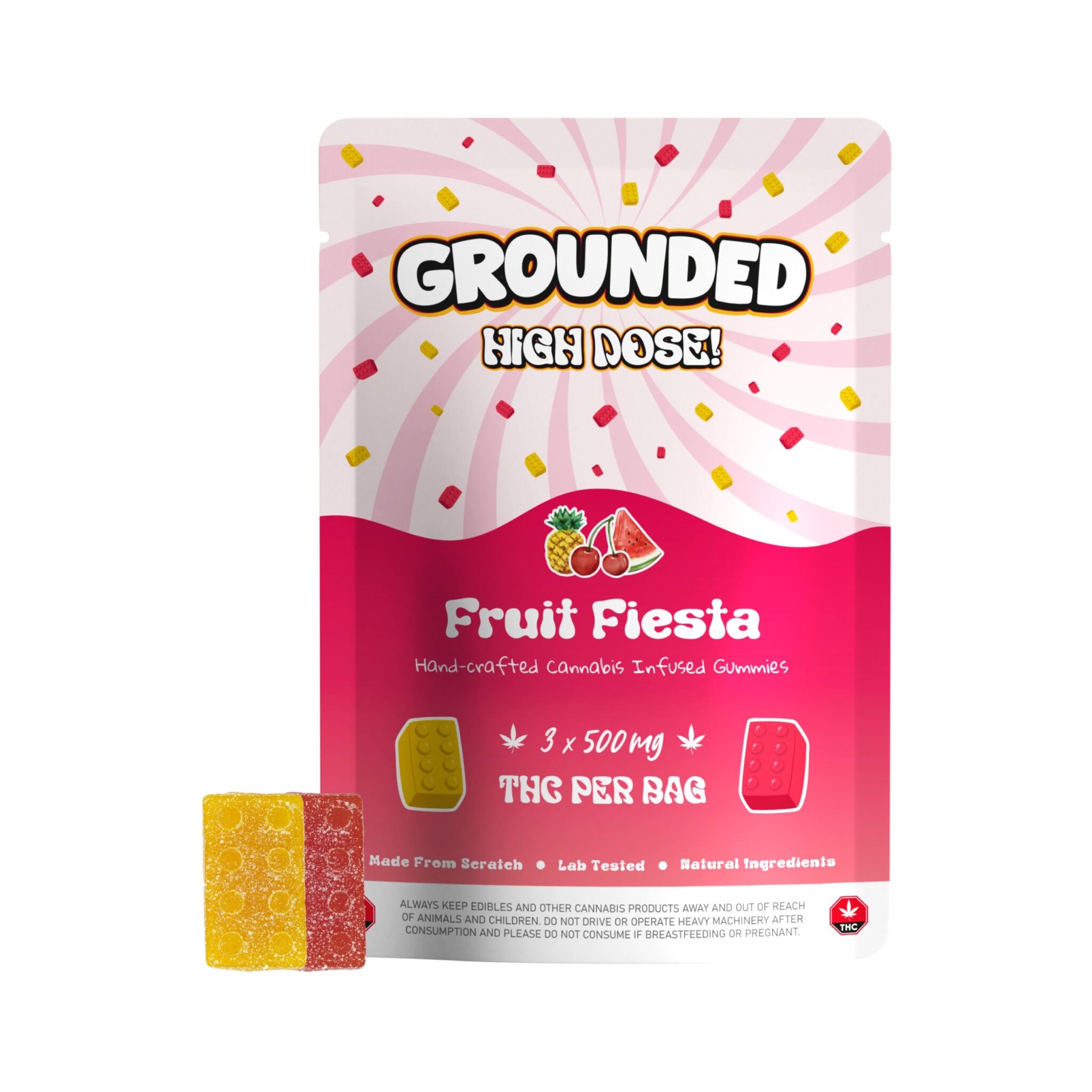 Grounded High Dose Bricks – Fruit Fiesta 1500mg – CannaBlossom